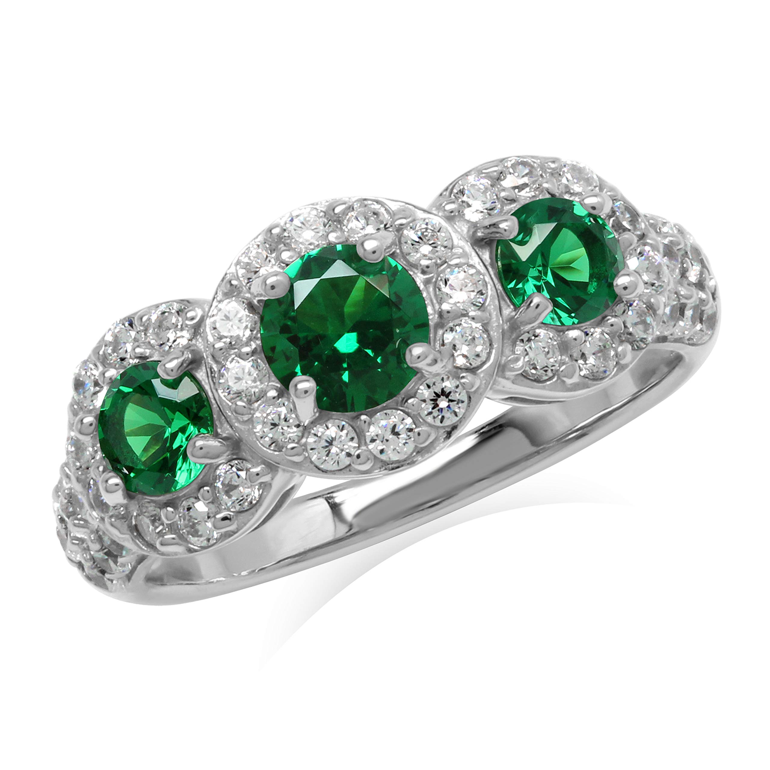 Silvershake Simulated Color Change Alexandrite White Gold Plated 925 Sterling Silver Ring Size 10