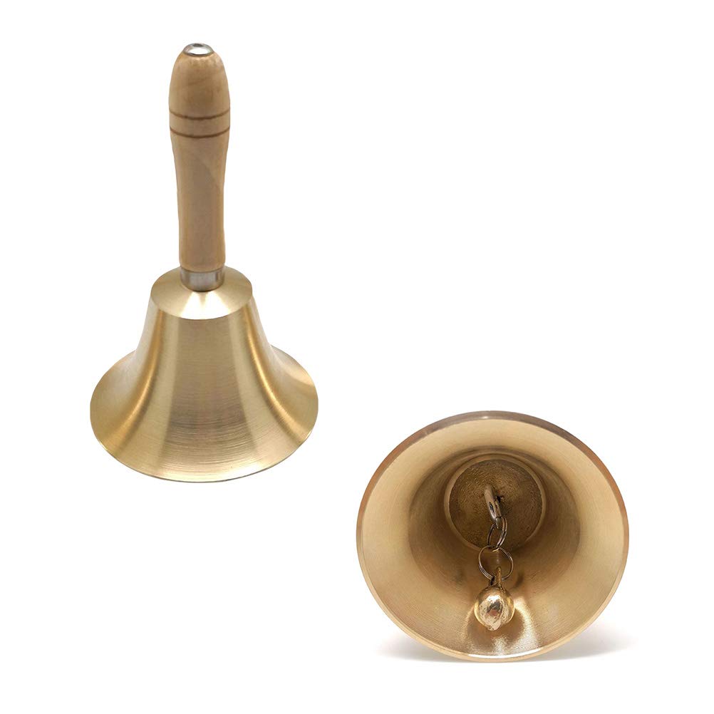 Toyvian Hand Bell Brass Christmas Bell Loud Call Bell Restaurant Call Service Bell Perfect Bride Wedding Bell
