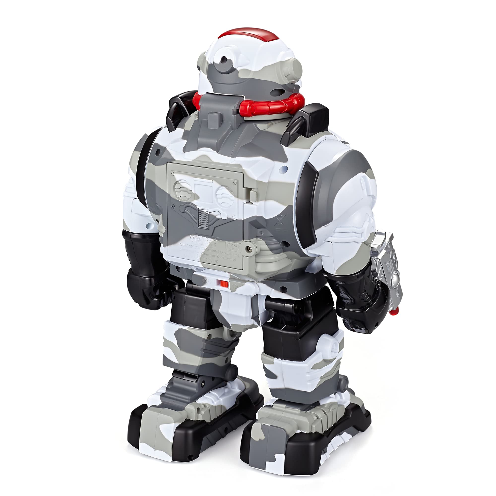 Think Gizmos RoboShooter RC Robot Toys for Kids Ages 5+ Feature Packed Remote Control Robot with Voice Recording, Fast Firing Foam Discs, Dances and Plays Music. (Camo White)