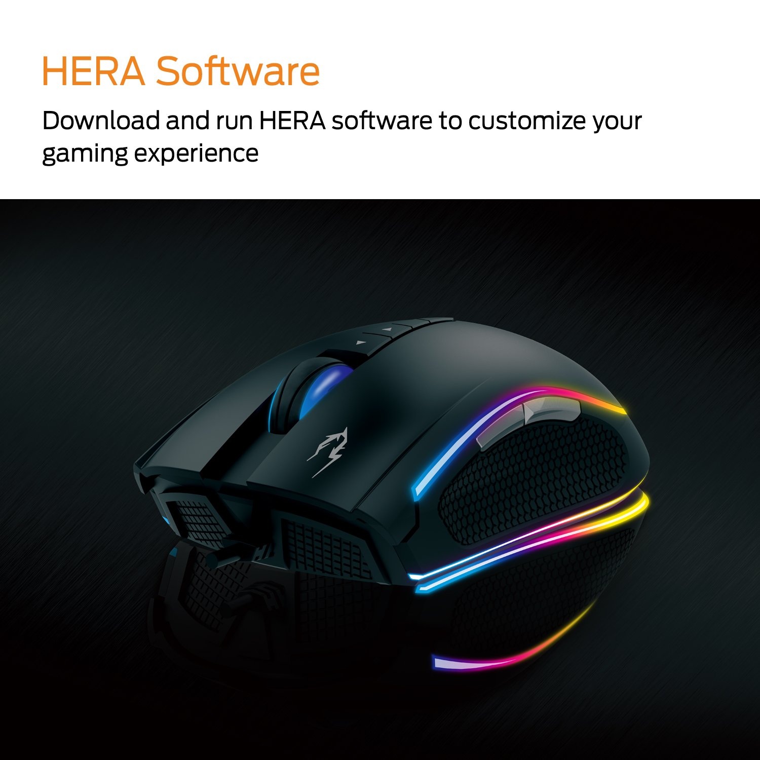 ZEUS GAMDIAS Optical Gaming Mouse with RGB Streaming Light, Hera Software Supported, 8 Programmable Keys, Adjustable 16000 DPI (Zeus P2)