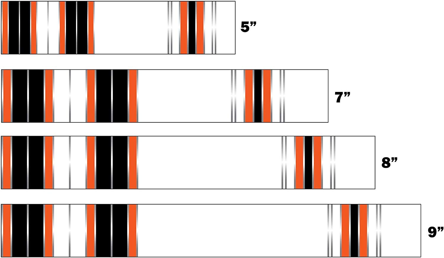 White Water Archery Non-Laminated Orange Traditional 9 Crest Arrow Wraps 15 pk Choose Length Width (8, 1.12)