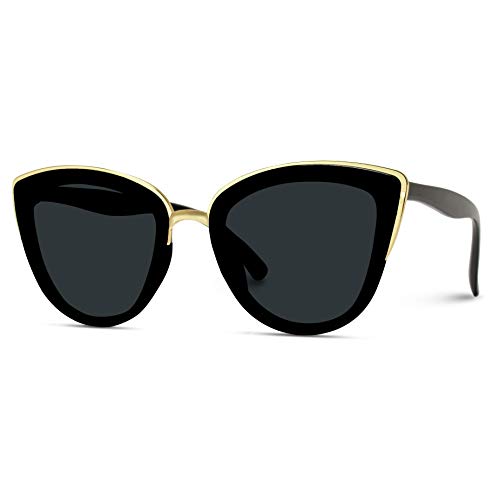WearMe Pro Womens Cat Eye Mirrored Reflective Lenses Oversized Cateyes Sunglasses