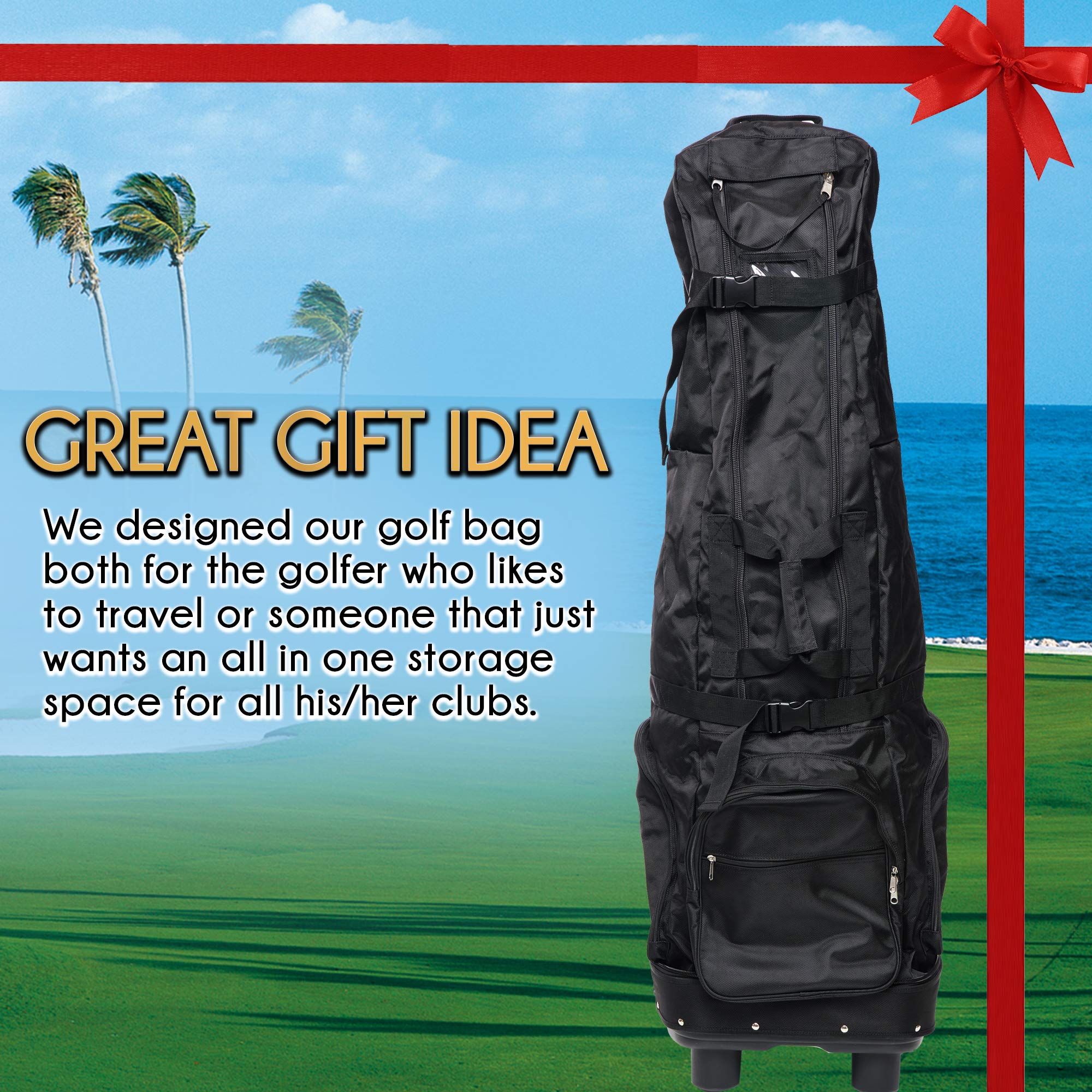 Travel Golf Bag by MTHERMAN | Easy Portability | Will Fold Up Into A Small and Lightweight Bundle When Not in Use | A Breeze to Use | Premium Quality Featuring A Weatherproof Design