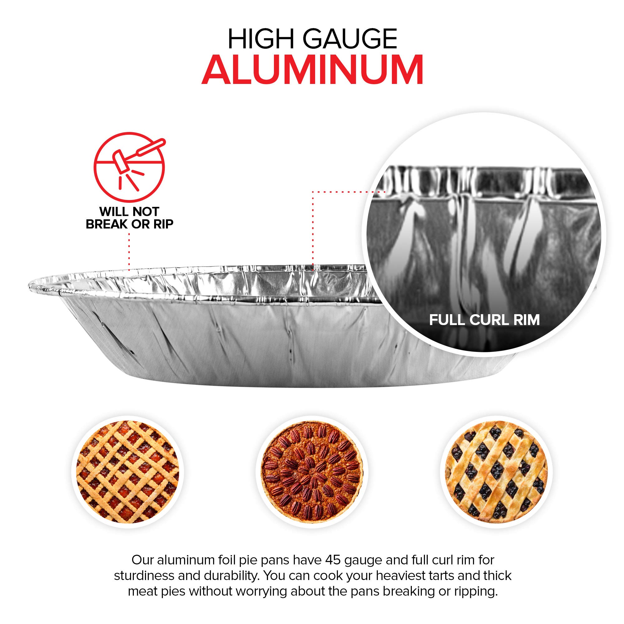 Stock Your Home 6 Inch Aluminum Foil Pie Pans (50 Count) - Disposable & Recyclable Mini Pie Pans - Foil Pie Tin for Bakeries, Cafes, Restaurants - Durable Mini Pie Pans For Baking, Fruit Tarts, Quiche
