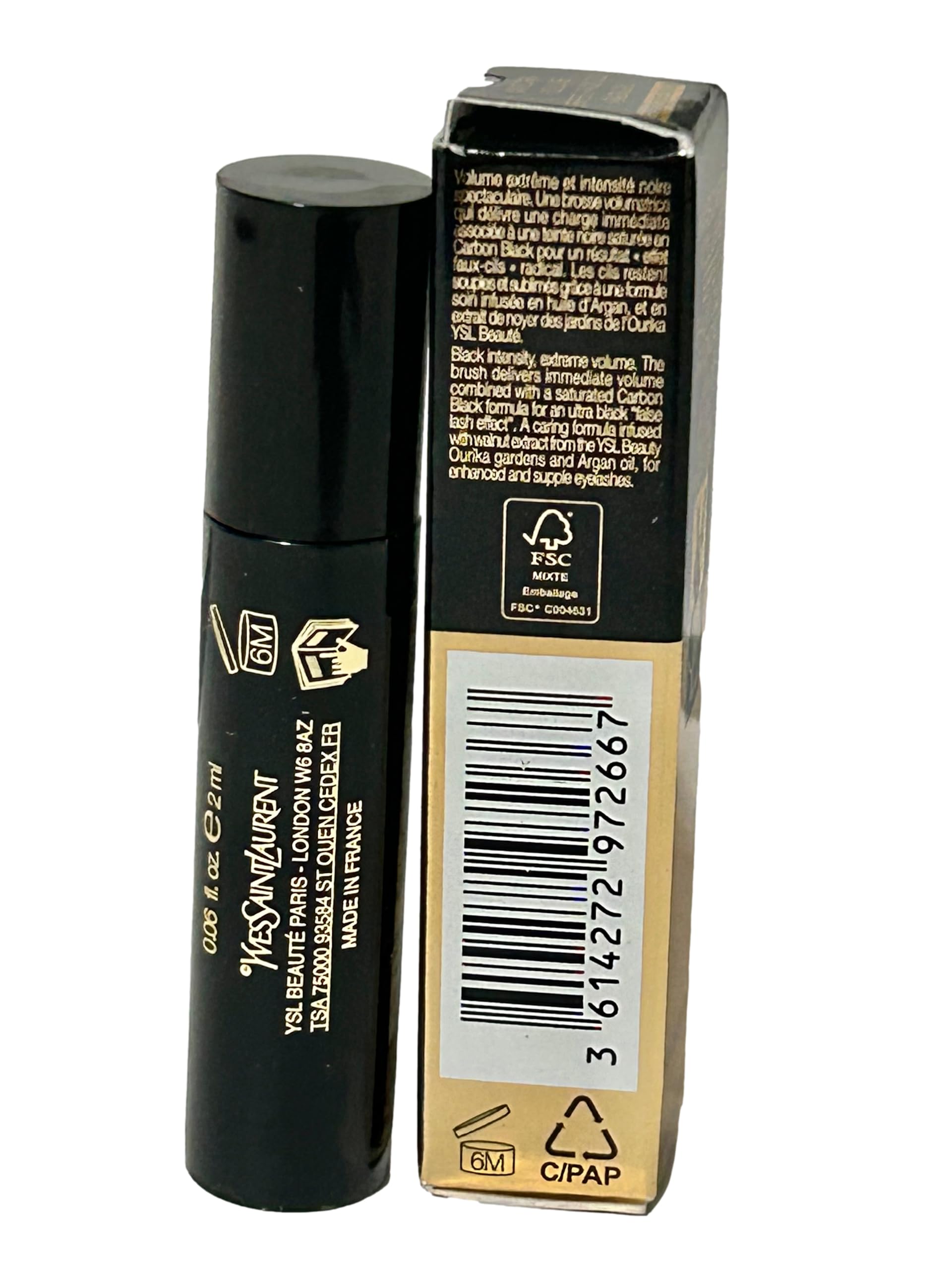 Yves Saint Laurent YSL Mascara Volume Effet Radical Noir Black- MINI TRAVEL SIZE - SMALL 2 ML 0.06 FL OZ