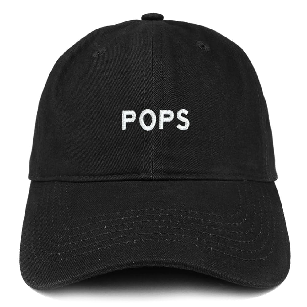 Trendy Apparel Shop Pops Embroidered Cap Premium Cotton Dad Hat - Black