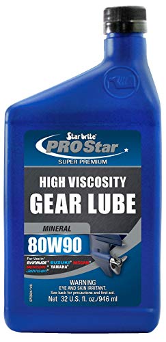 STAR BRITE High Viscosity Lower Unit Gear Lube 80W90 - Anti-Wear, Rust & Corrosion Inhibitors, Ideal for Outboard Motors & Stern Drives - 32 OZ (027032)