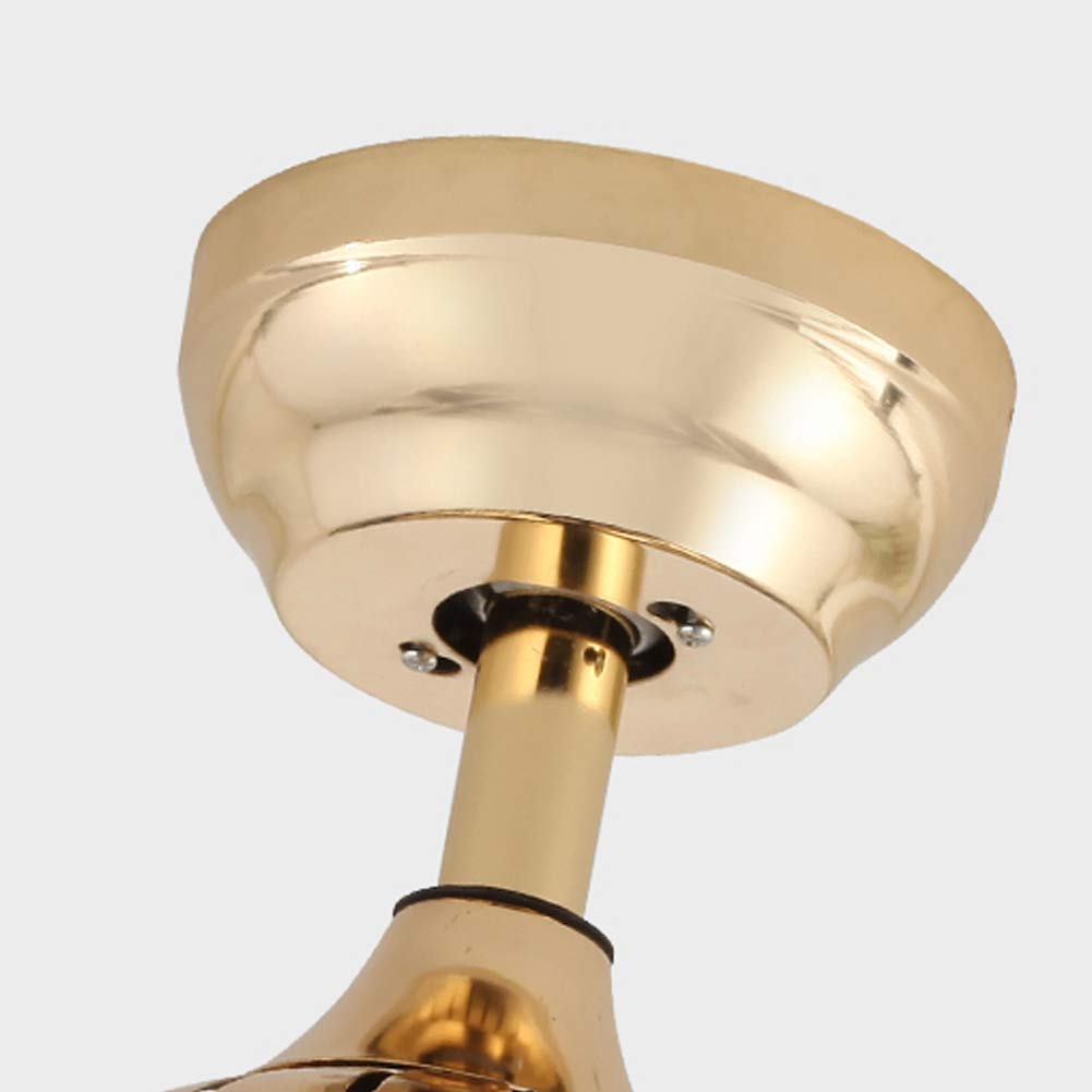 US DELIVER 42" Crystal Ceiling Fan Chandelier Retractable Blade Ceiling Fan with Light Dimmable Ceiling Fan Lamp Fandelier with Remote Control 3-Color 3-Speed 2 Down Rod (Golden)