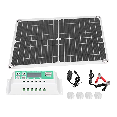 Solar Panel Kit Outdoor Charge Controller 40W 18V Photovoltaic Panel 20A Flexible 20A Controller Silicon with Power Bank Monocrystalline Module for Controller Rated Current