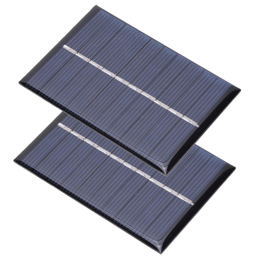 Solar Panel, 2Pcs 0.6W 5V Polysilicon Solar Panel Charging Power Board Charger for Small Power Appliances, Excellent Transmission 80x55mm
