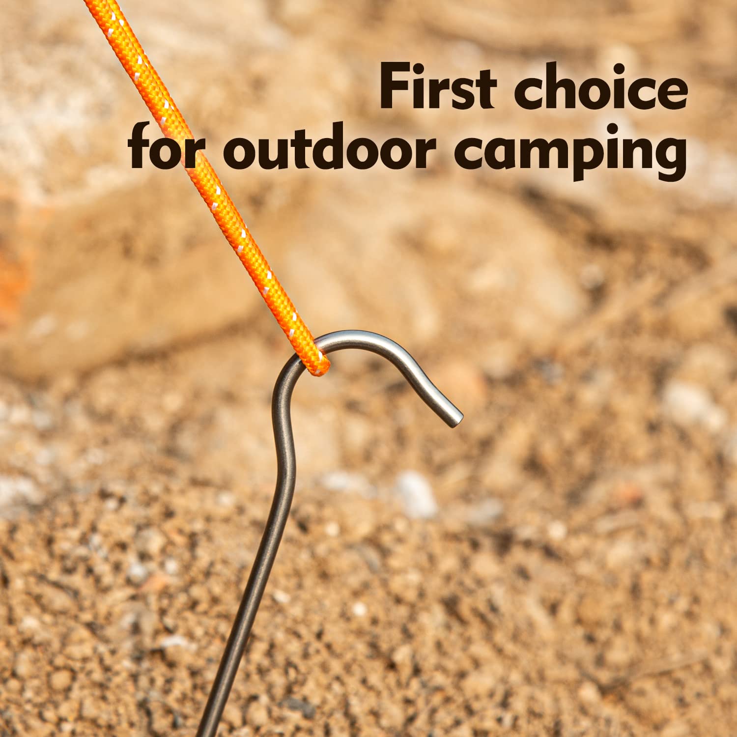 TiTo Titanium Shepherd Hook Tent Stakes Tent pegs Tent Stakes Dia 3.5mm and Length 165mm About 8.2G.(6-Pack) (Silver)
