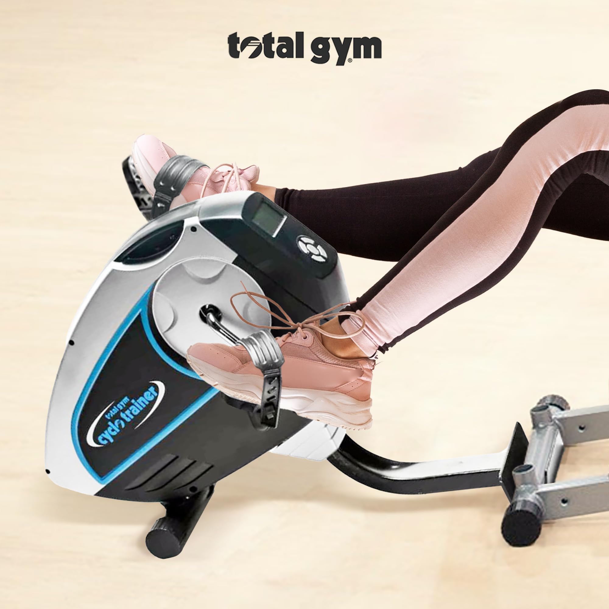 Total Gym Attachable Cyclo Supportive Trainer with Digital Monitor Progress Tracking Display for Home Workout Exercise Machines, Black