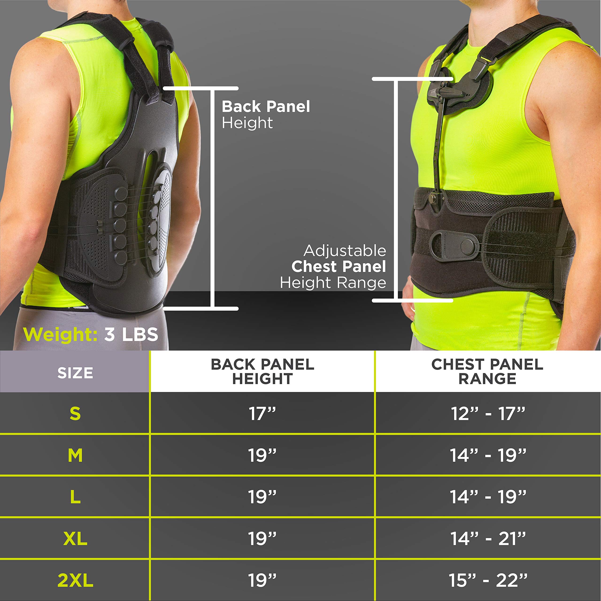 TLSO Thoracic Full Back Brace - Treat Kyphosis, Osteoporosis, Compression Fractures, Upper Spine Injuries, and Pre or Post Surgery with This Hard Lumbar Support for Men and Women (Medium)