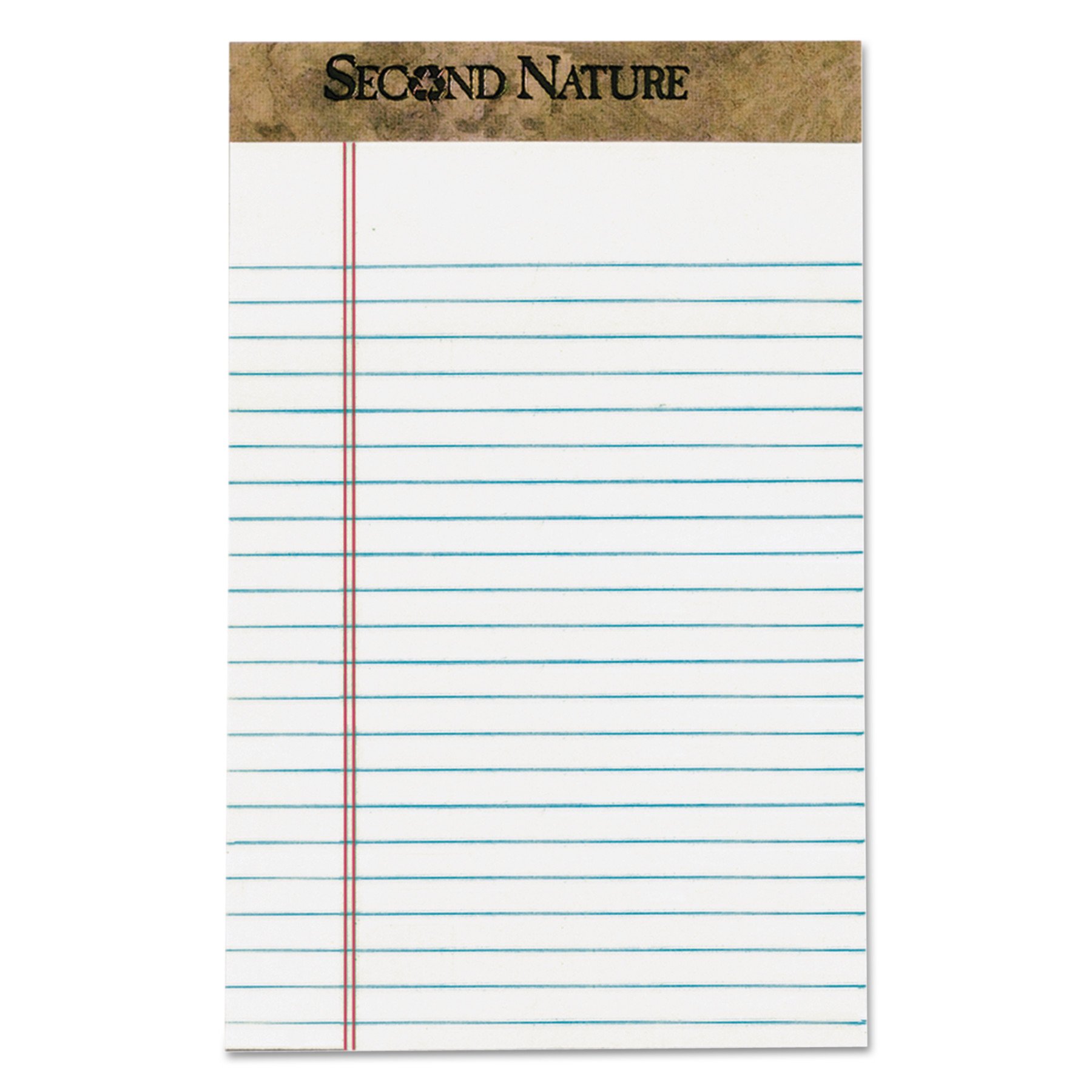 TOPS 74005 Second Nature Recycled Pads, Lgl Rule/Red Margin, 5 x 8, WE, 50 Sheets (Pack of 12)