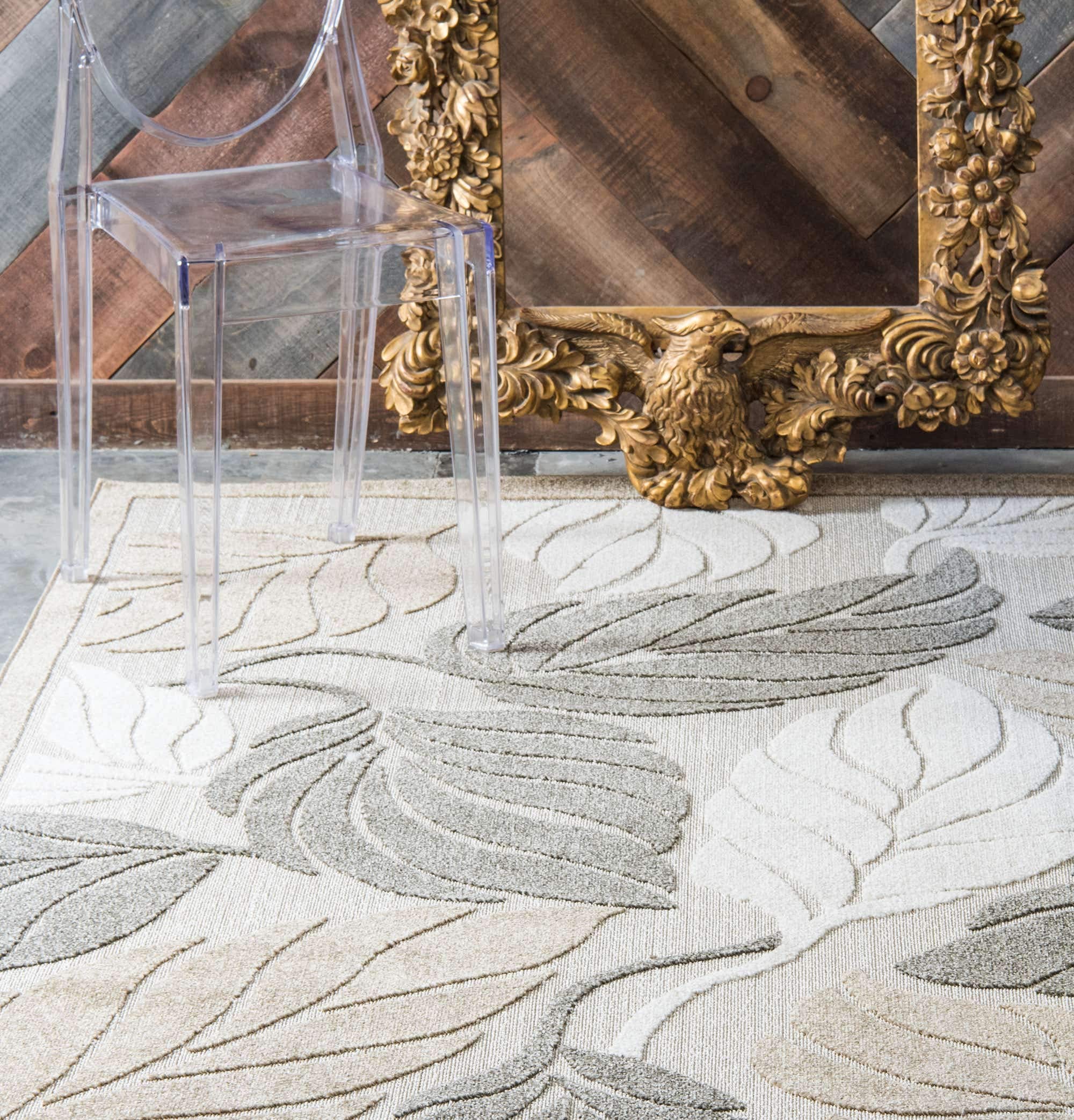 Unique Loom Outdoor Botanical Collection Area Rug - Augusta (7' 1" x 10' Rectangle, Beige/ Ivory)