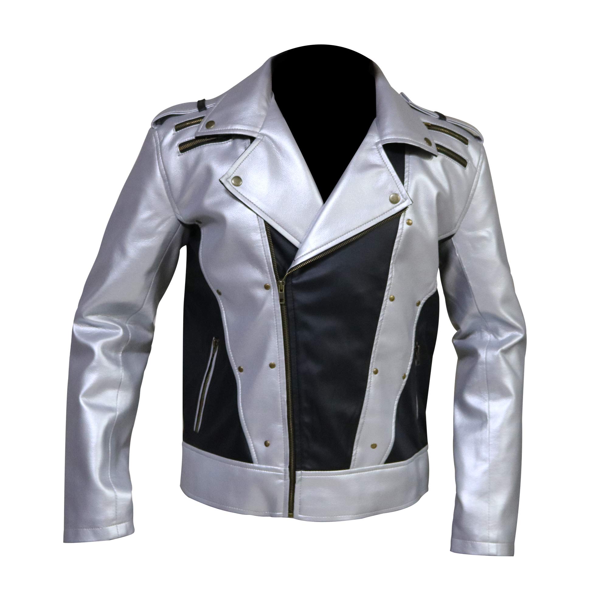 X-Men 4 Quicksilver Peter Maximoff Silver and Black Leather Jacket.