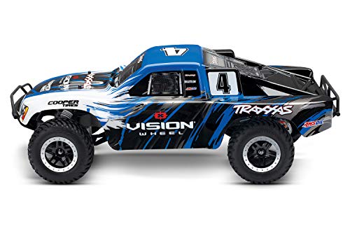 Traxxas Slash 1/10 Scale 2WD Short Course Racing Truck with TQ 2.4 GHz Radio System, Blue/White