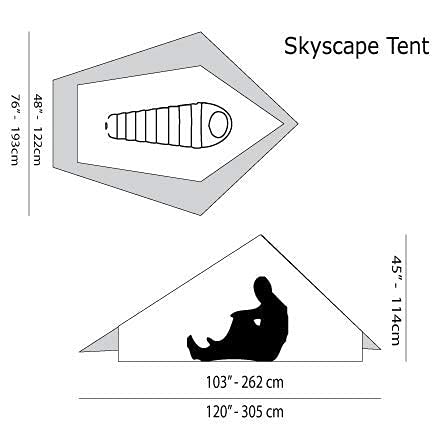 Six Moon Designs Skyscape Scout Green 1 Person Ultralight Tent. Just 38 oz. Affordable Backpacking Tent. Polyurethane Coated 190T Polyester. Trekking Pole Setup. Great First Ultralight.