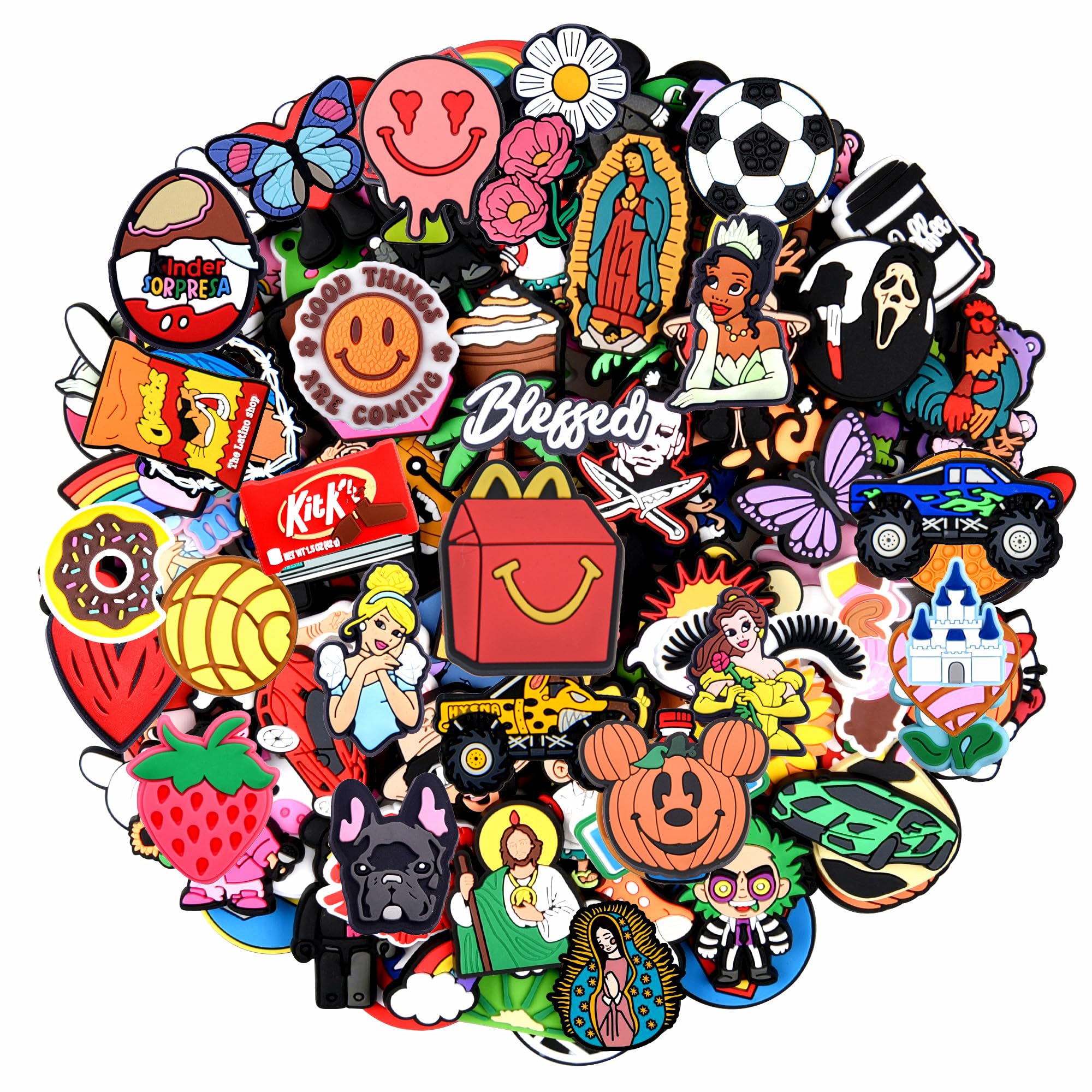 XQNB Lot of 25, 50, 100pcs Random Different Shoes Decoration Shoe Charms for Girls Boys Kids Men Women Party Birthday Gifts