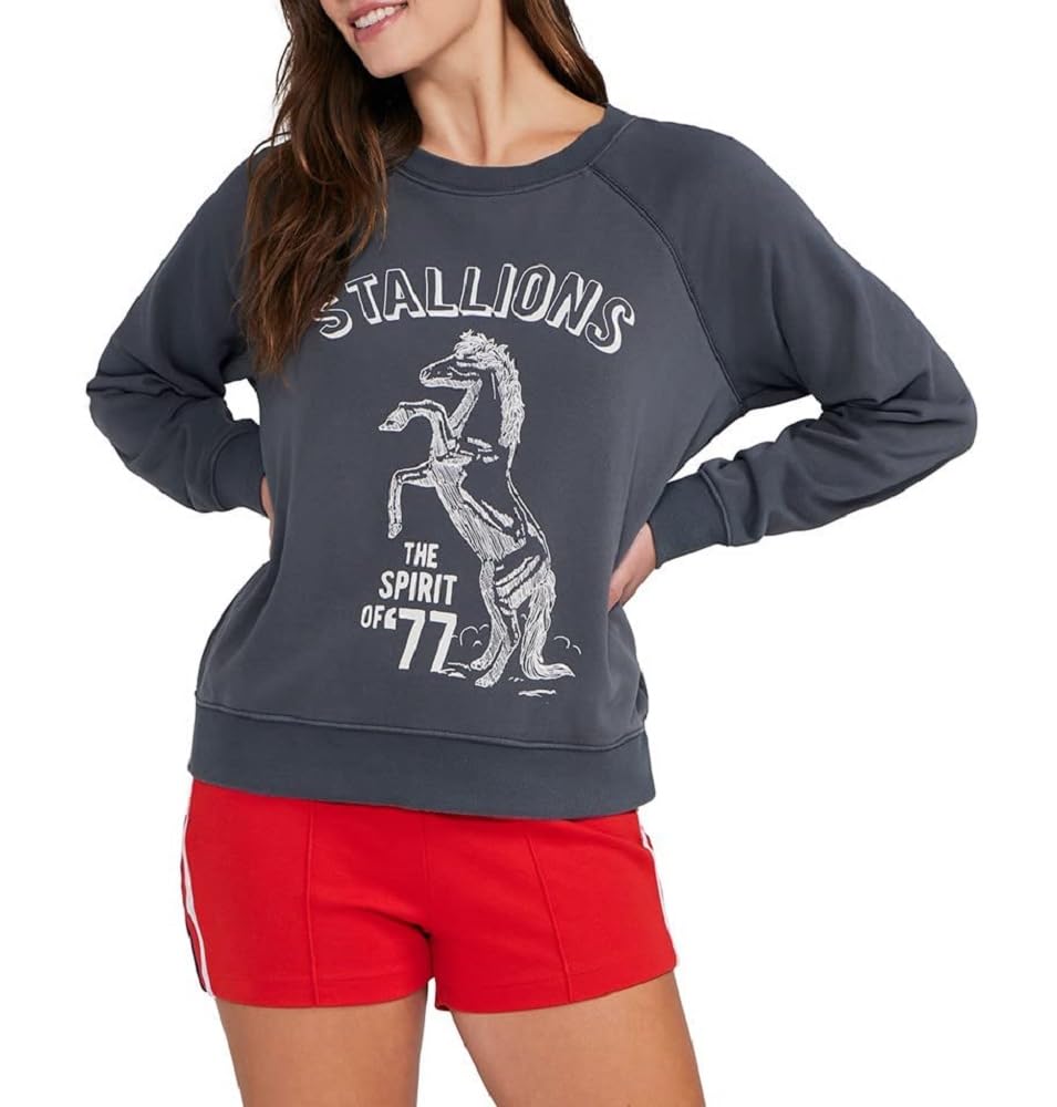 Wildfox Women's Real Thing Sommers Pullover Sweatshirt, P. Black Real, Large