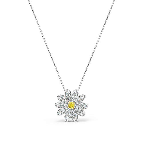 SWAROVSKI Women's Eternal Flower Pendant, Yellow, Mixed Metal Finish