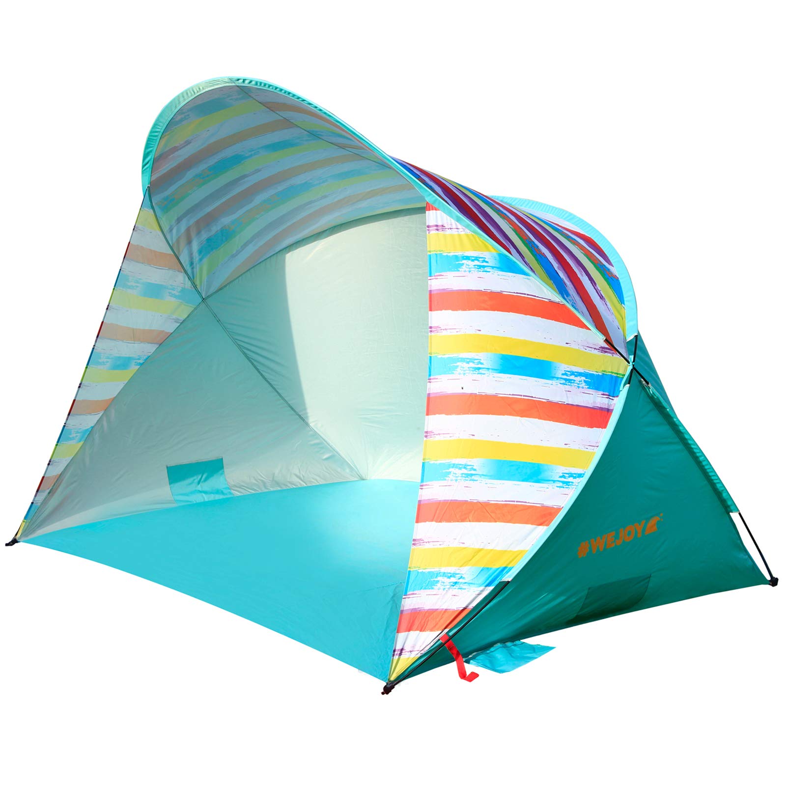 WEJOY 3-4 Persons Beach Tent Oversize Pop-up UPF 50+ UV Protection Portable Durable Sun Shade Shelter Camping Hiking Canopy Tents with Extended Floor Easy Set Up Light Weight