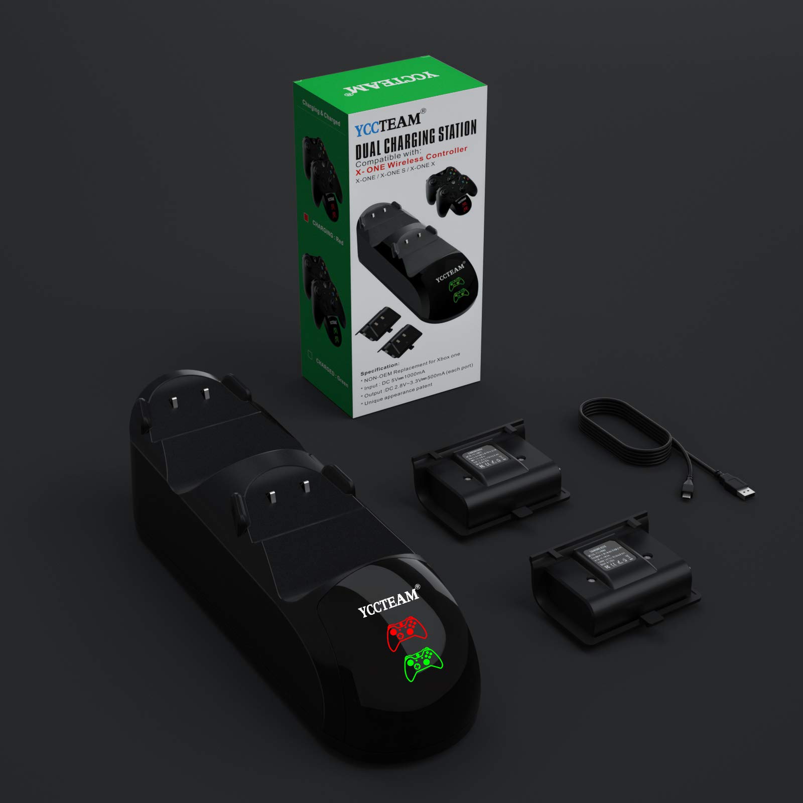 YCCTEAM Controller Charger ,High Speed Charging with 2 Rechargeable Battery Pack