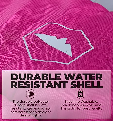 Tough Outdoors Kid Sleeping Bag - Youth Sleeping Bag - Kids Sleeping Bag for Camping - Warm Fall, Spring, Summer Sleeping Bags for Girls Boys - Packable & Compact Sleeping Bag for Teens & Children