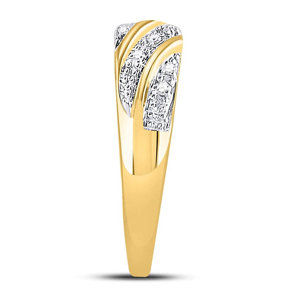 Sizes - L = 6, M = 8 - 14k Yellow Gold Mens and Ladies Couple His & Hers Trio 3 Three Ring Bridal Matching Engagement Wedding Ring Band Set - Round Diamonds - Princess Shape Center Setting (1/4 cttw) - Please use drop down menu to select your desired ring