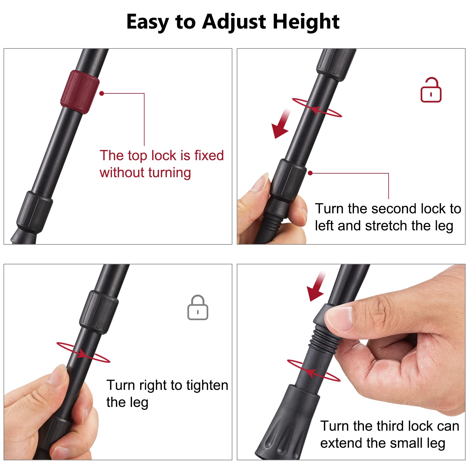 Trakiom Bipod Shooting Sticks for Hunting, Shooting Bipod for Hunting, Adjustable Bipod Shooting Rest, Rifle Bipod with 360° Rubber V Yoke Rest, Twist Lock, Lightweight Aluminum Frame and Spike Feet