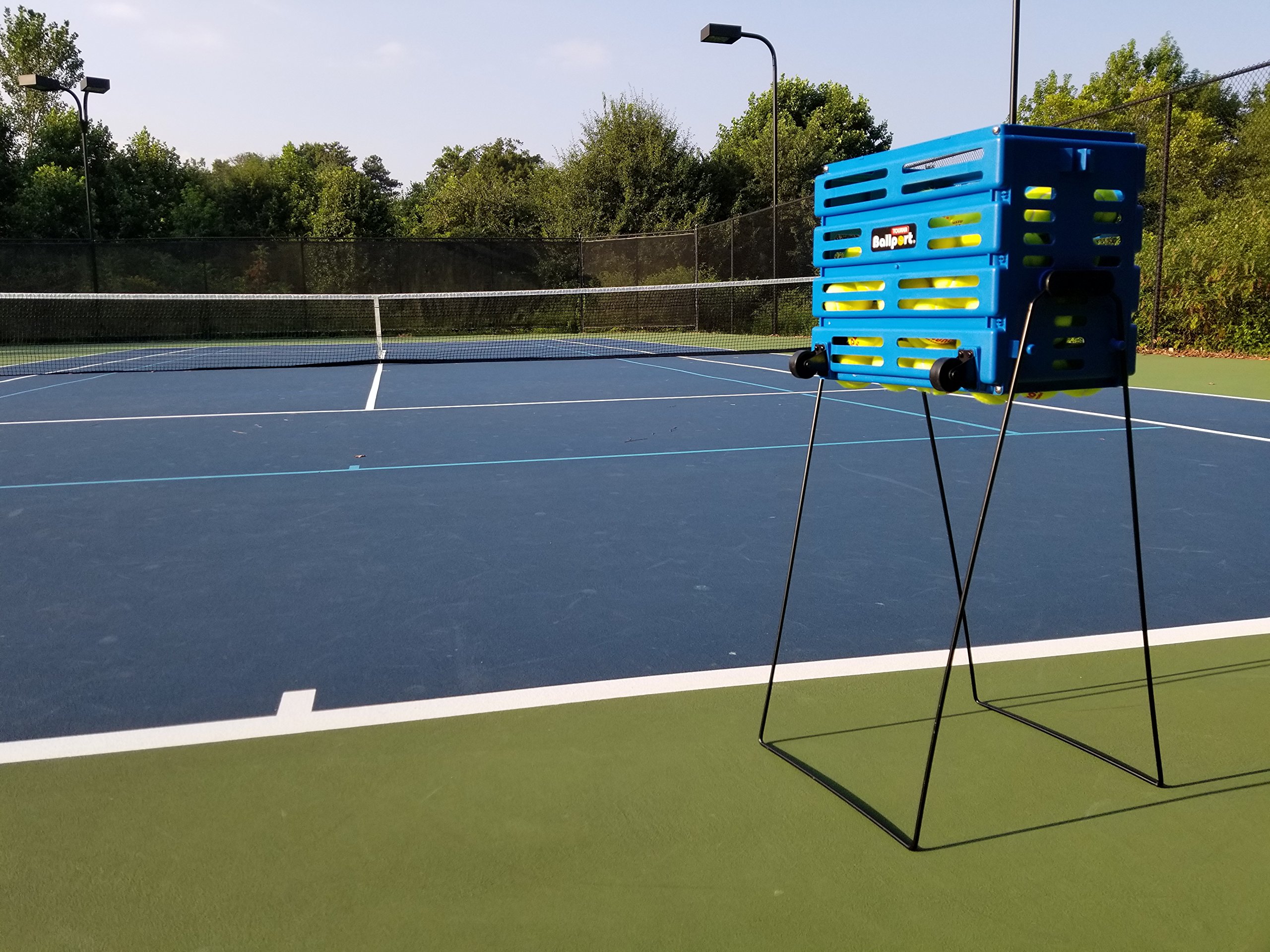 Tourna Ballport Deluxe Tennis Ball Hopper with Wheels - Blue