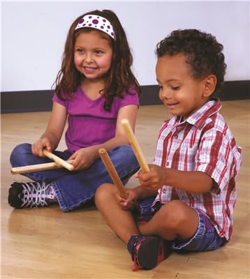 Westco Educational Products Hickory Rhythm Sticks Pair, 10" Smooth/12" Grooved