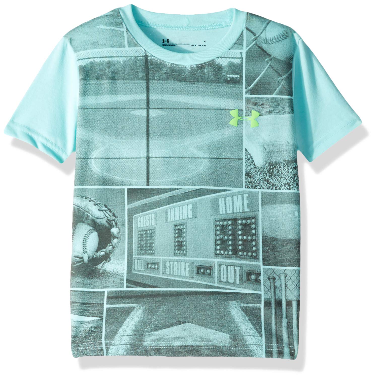 Under Armour Little Boy's UA Branded Twist SS Shirt, Water, 4