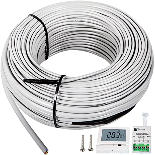 VEVOR Floor Heating Cable,540W 120V Floor Tile Heat Cable,141.1 FT Long,42.7 sqft,with Convenient Temperature Control Panel,No Noise or Radiationā¦