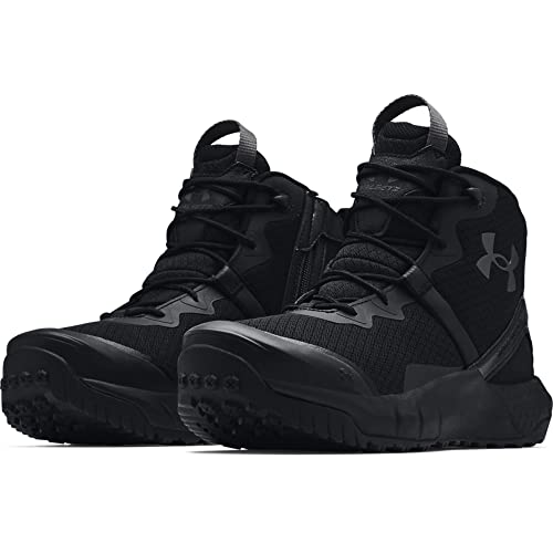 Under Armour Men's Micro G Valsetz Zip Mid Military and Tactical Boot, Black (001)/Black, 11 M US
