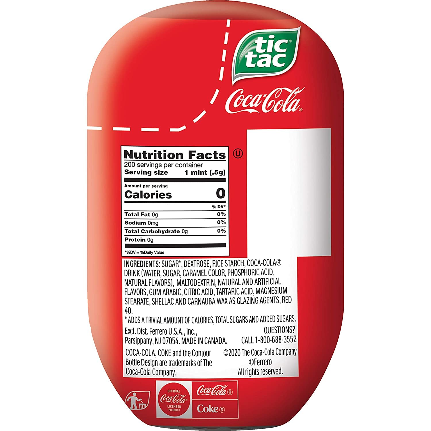 Tic Tac Coca Cola Fresh Breath Mints, Bulk Hard Candy Mints, 3.4 Ounce (Pack of 8)