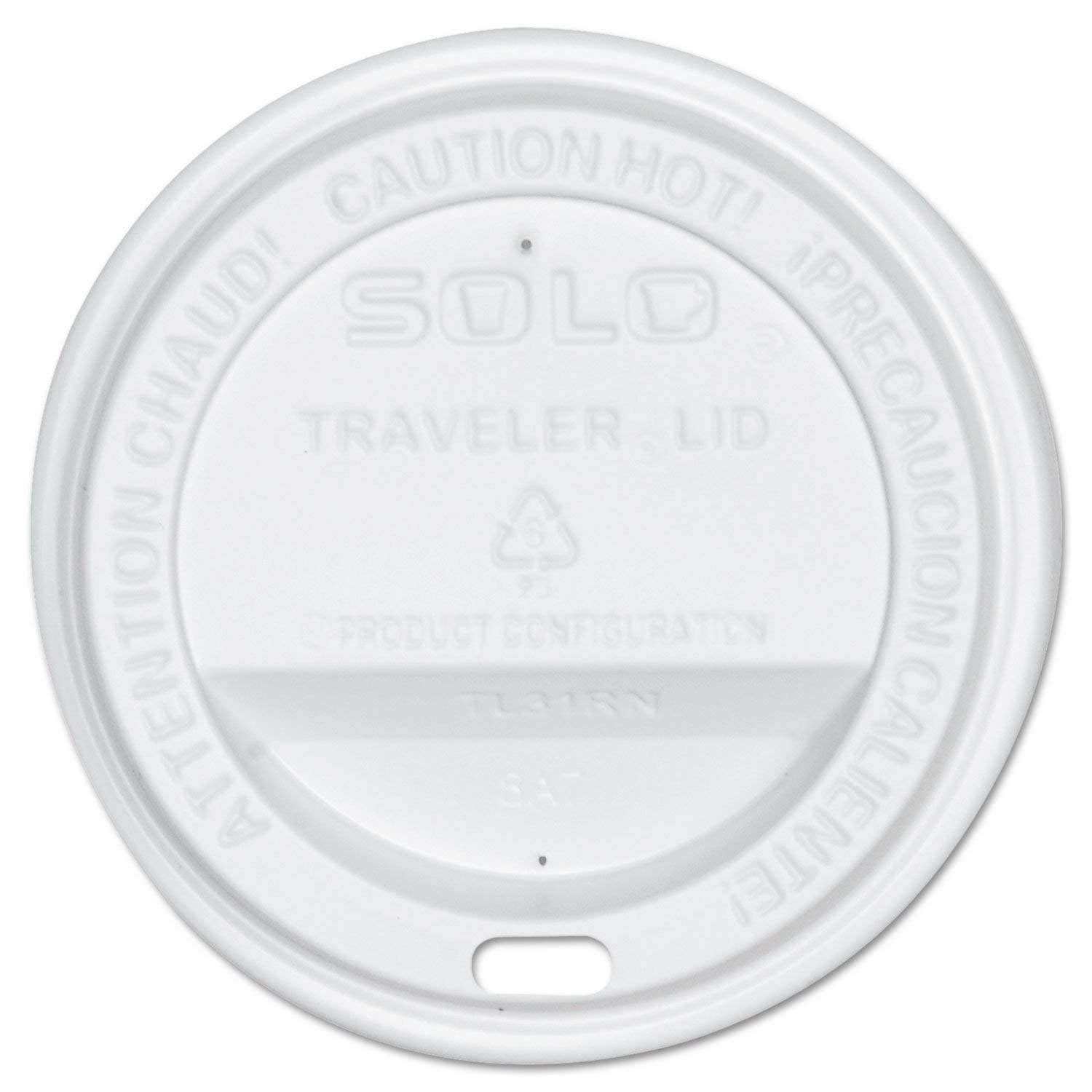 SOLO TLP316-0007 White Traveler Lid for SSP and Bare Paper Hot Cup - 2 Packs of 100 (200 Lids Total)