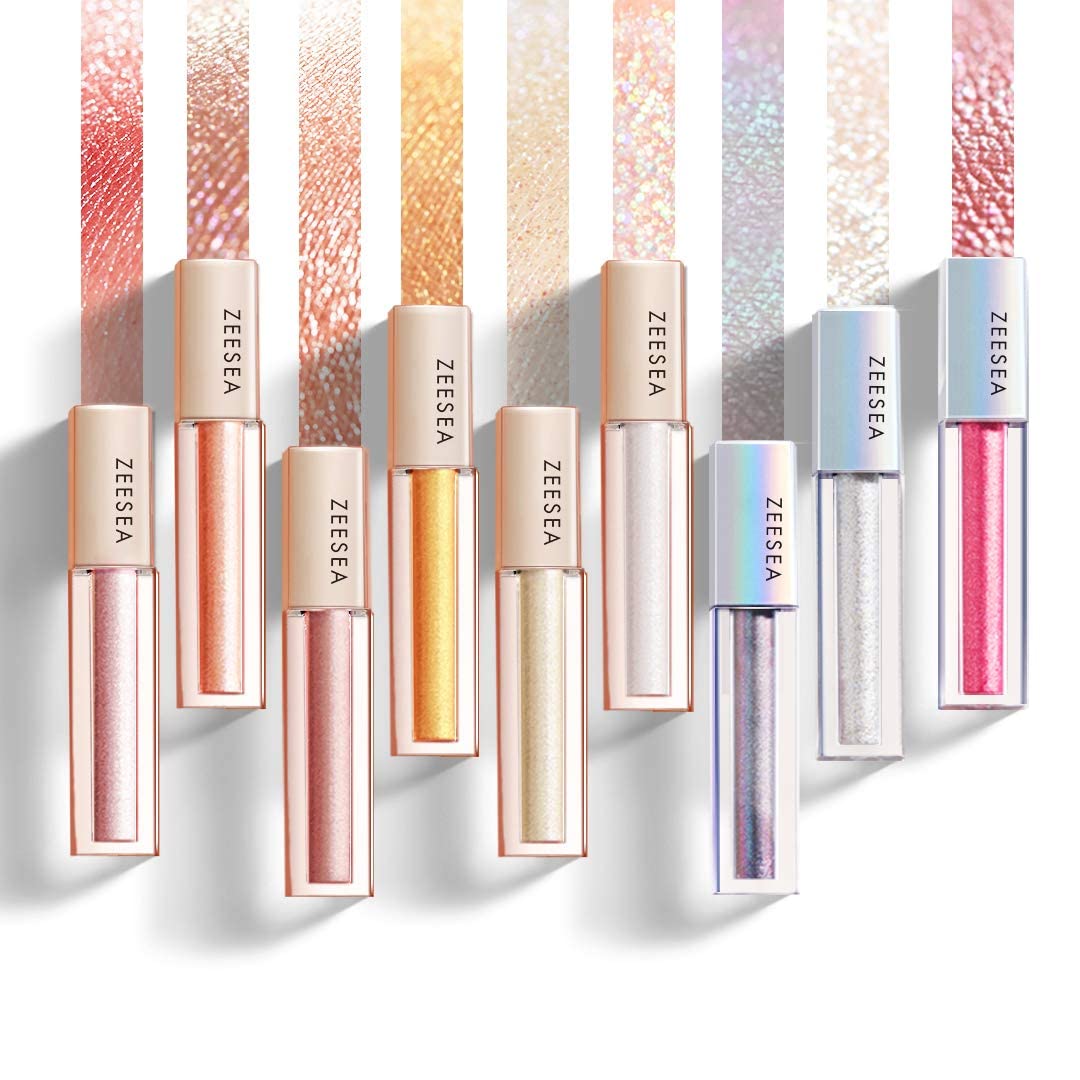 zeesea Glitter Galaxy Colored Liquid Eyeshadow, Dazzling Shimmer Eye Makeup, High Pigmented & Long Lasting (11 Fireworks)