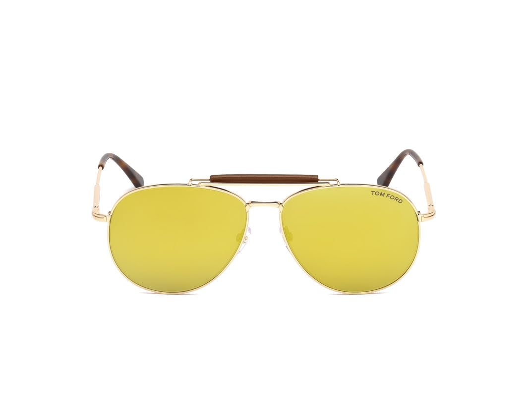 Tom Ford FT0536 28G Gold/Brown FT0536 Pilot Sunglasses Lens Category 3 Lens M