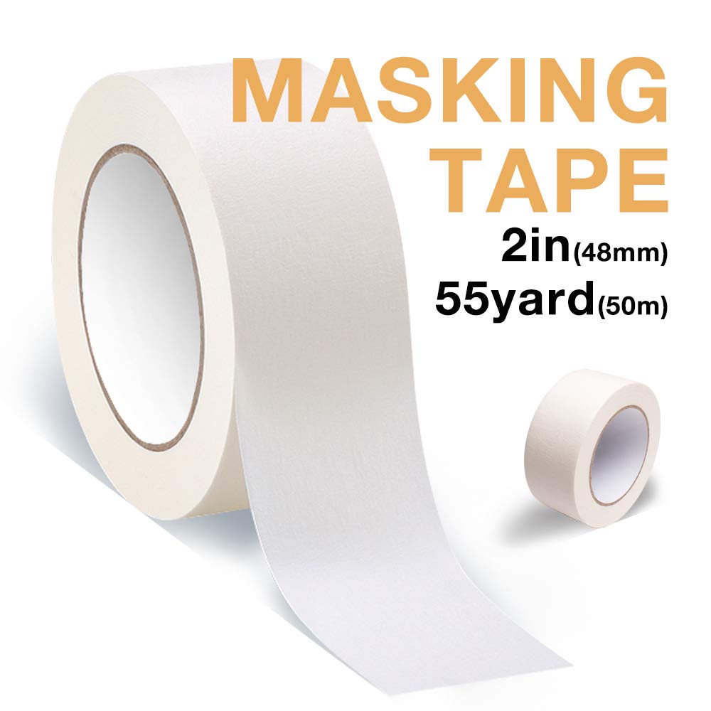 YouKing YOUKIN White Masking Tape, Multi-Use, Easy Tear Painter’s Tape. 2In X 55Yard Best for Home and Office (1roll 2" x 55yard)