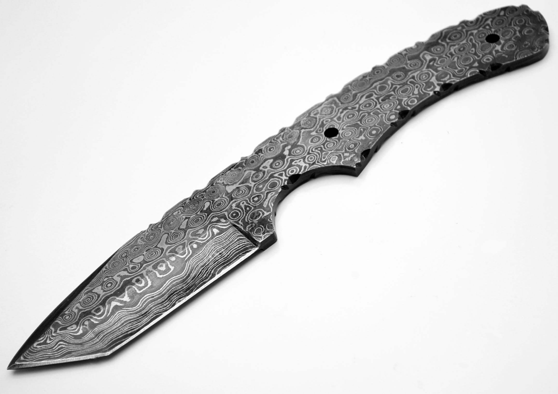 Whole Earth Supply Damascus Blank Large Tactical Tanto Hunting Blade Custom Hunter Blanks 1095HC Carbon New