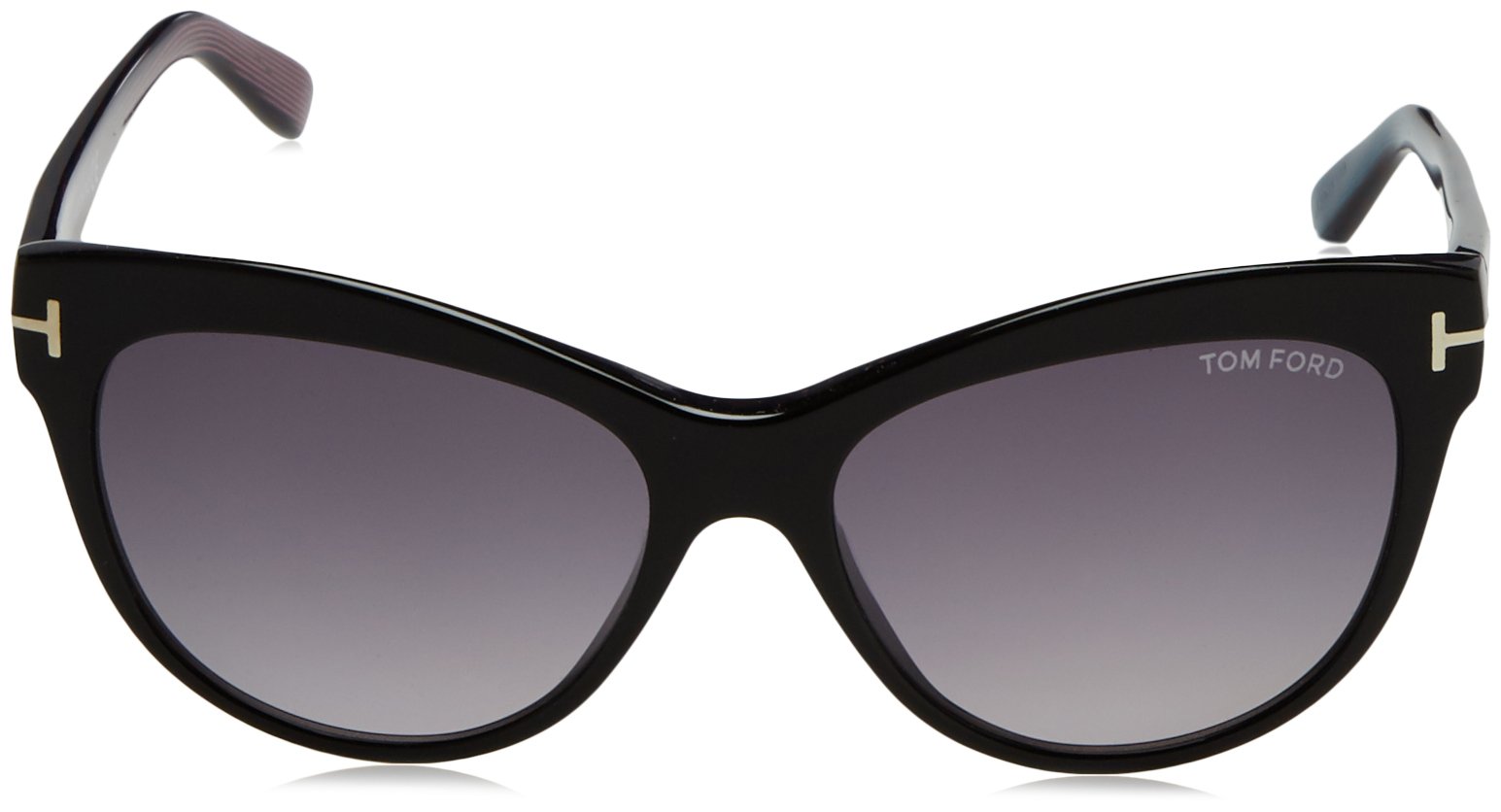 Tom Ford Cateye Sunglasses TF430 Lily 05B Black/Blue Chalkstripe 56mm FT0430