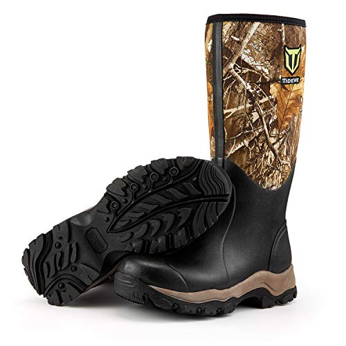 TIDEWE Hunting Boot for Men, Insulated Waterproof Durable 16" Men's Hunting Boot, 6mm Neoprene and Rubber Outdoor Boot US Size 14