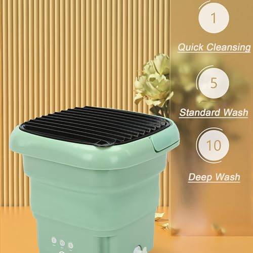 WHYATT Folding Washing Machine Camping Washing Machine, Mini Washing Machine Suitable for Apartments, Laundry, Camping, RV, Travel, Underwear, Socks, Baby Clothes (Color : Pink)