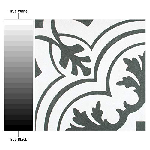 SomerTile FRC8TWVT Fifties Ceramic Floor and Wall Tile, 7.75" x 7.75", White/Grey