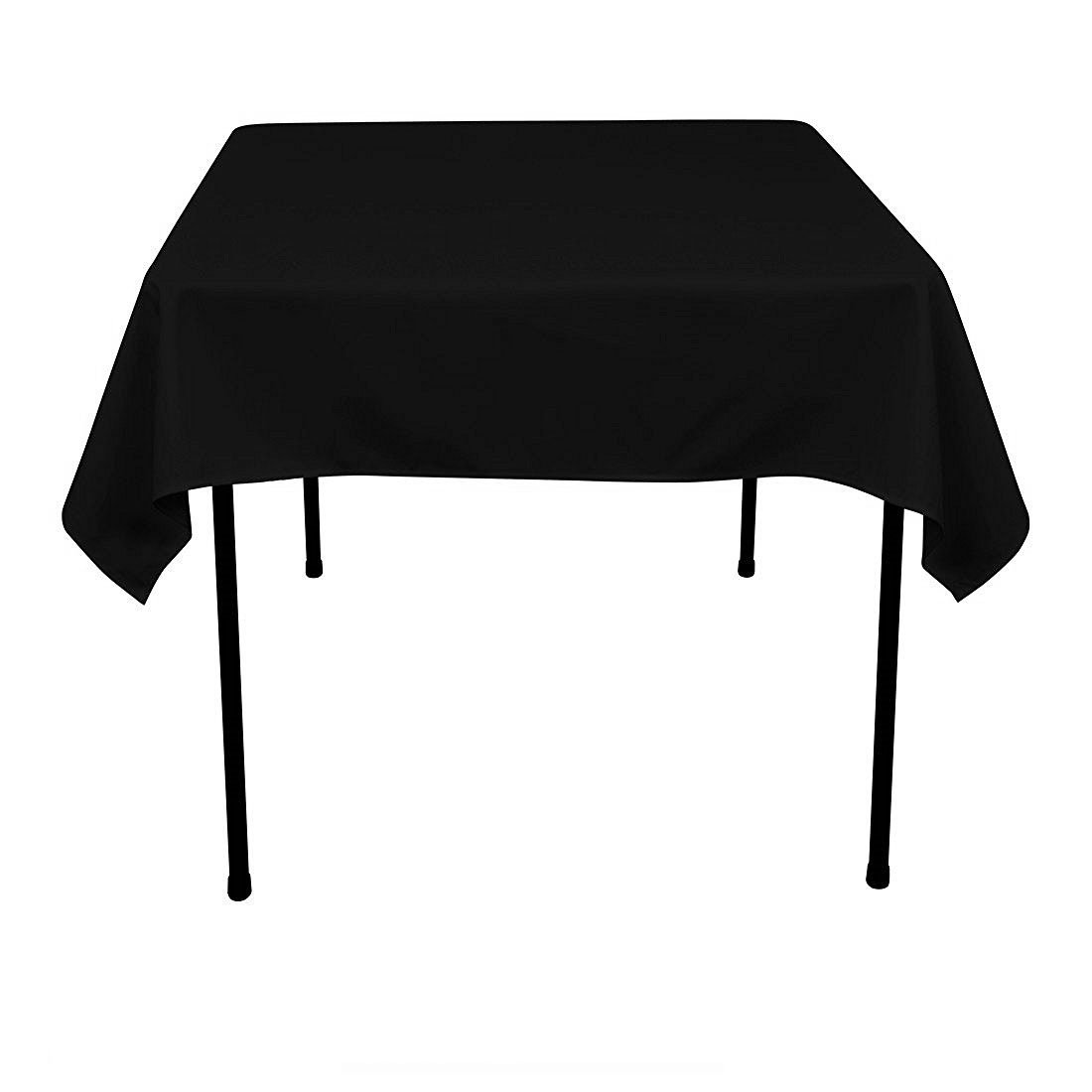 TRLYC Polyester Tablecloth - 90x132 Black Tablecloth 100% Polyester 6FT Wedding Table Linen