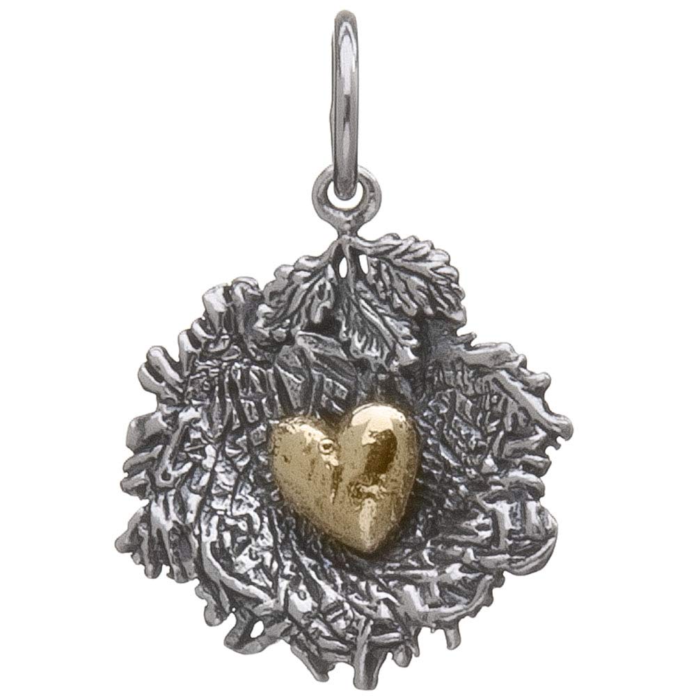 Waxing Poetic Sterling Silver & Brass Bundled by Love Nest Charm - 2 Hearts