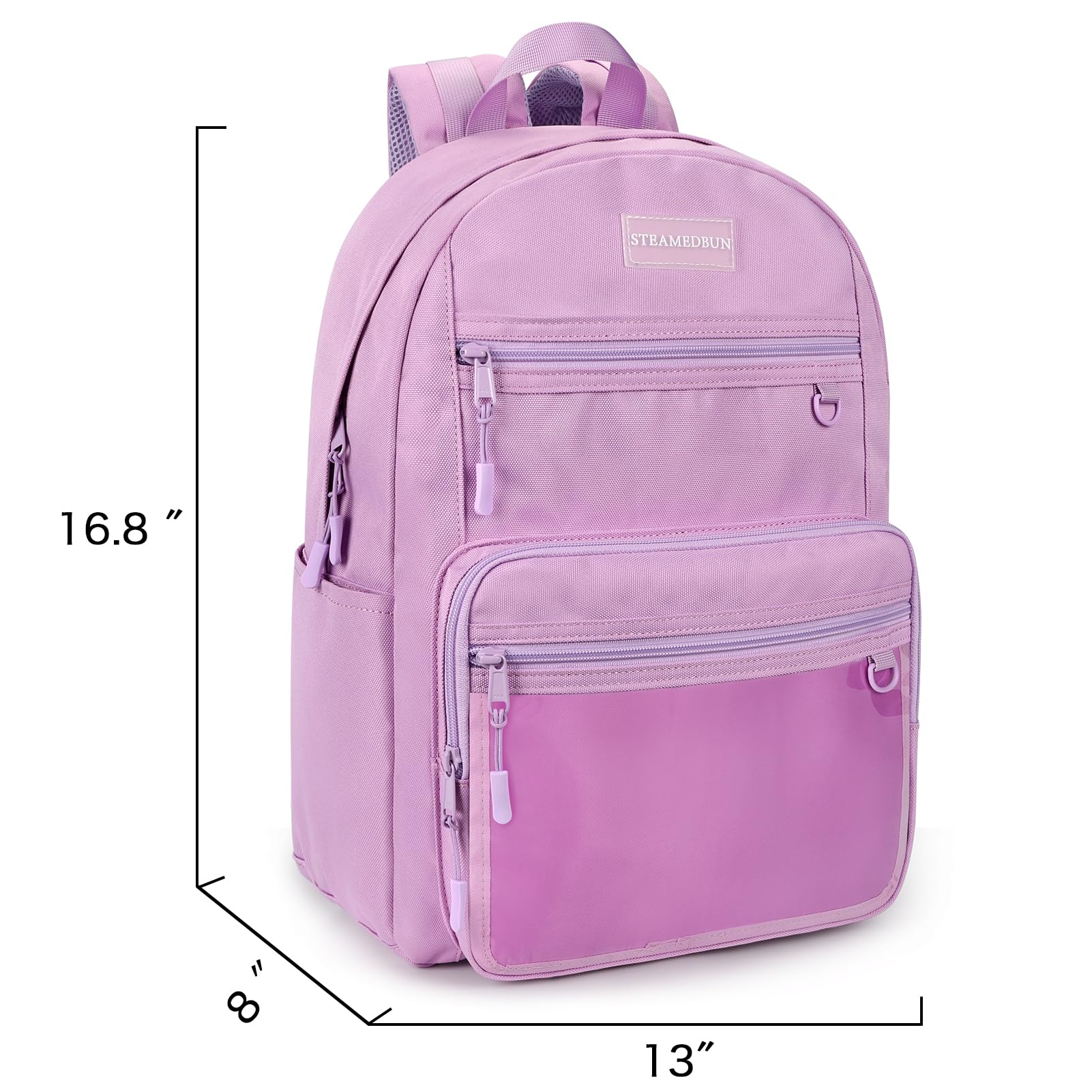 STEAMEDBUN Aesthetic Backpack for Teen Girls, Kawaii Backpack for School, Cute Ita Backpack with Insert(purple)