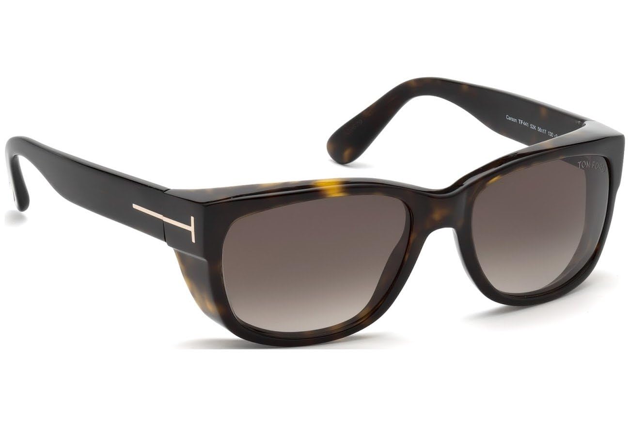 Tom Ford FT0441 52K Dark Havana Carson Oval Sunglasses Lens Category 3 Size 56m