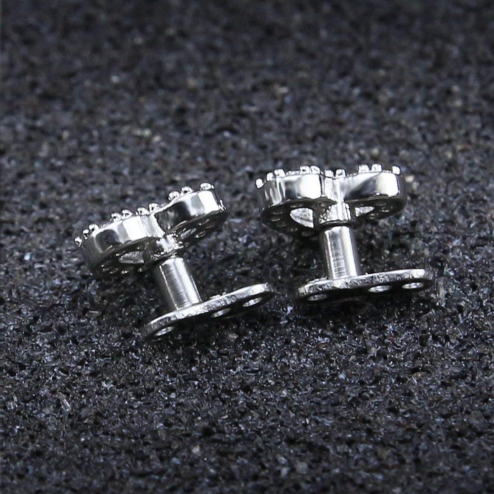 ZS 14g Cubic Zirconia Dermal Anchor Tops and Base Surgical Steel Microdermals Body Piercings (Hollow heart)